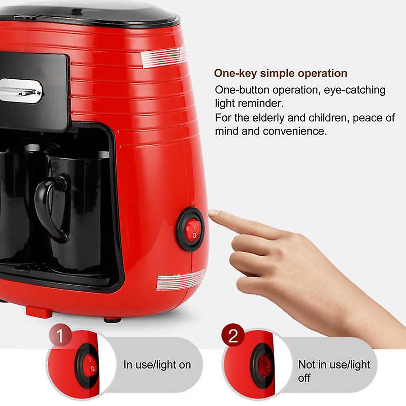 0.25L 450w full automatic coffee machine with double cup drip coffee ...