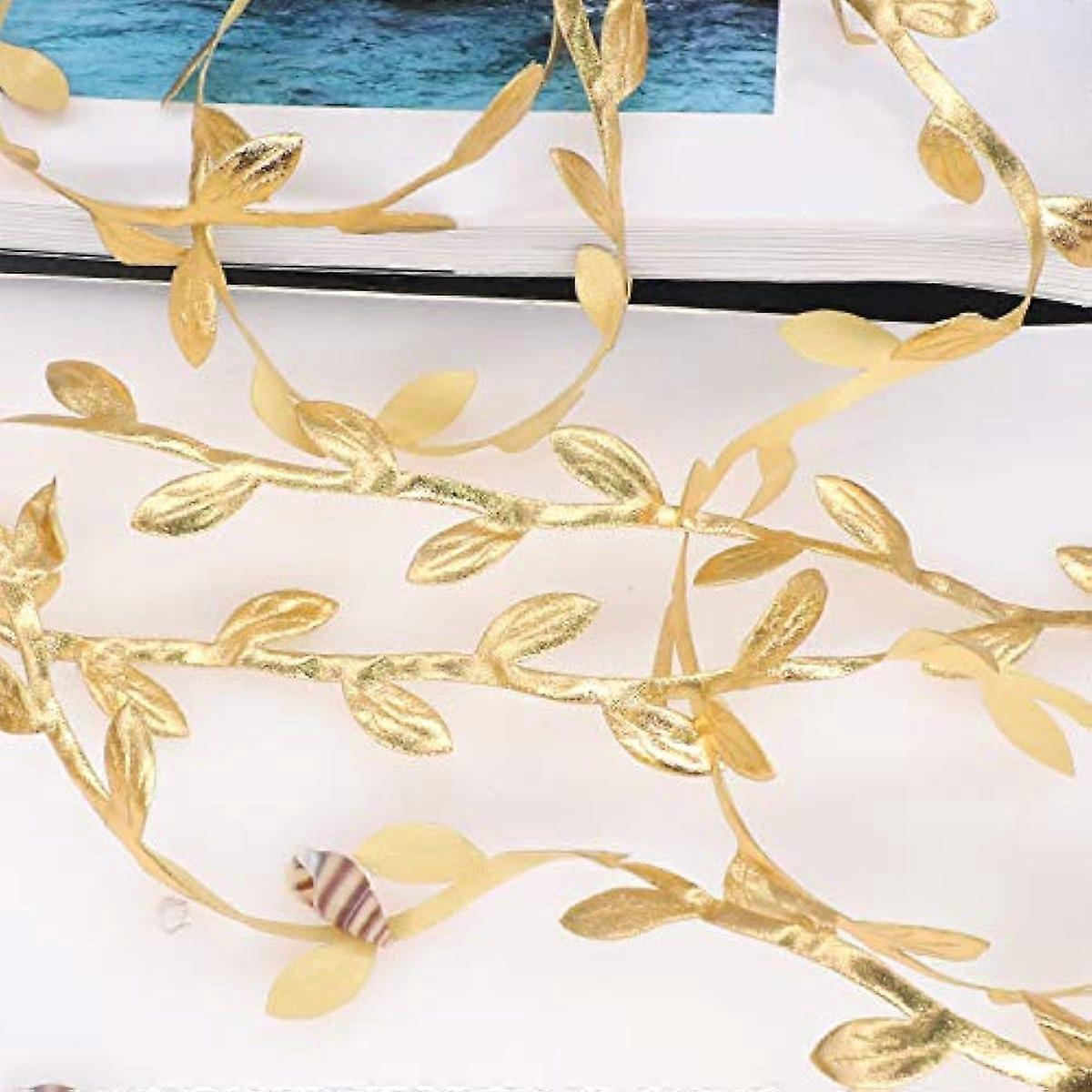 Gold Leaves Leaf Ribbon 11 Yards Vine Leaves Ribbon Trim Perfect ...