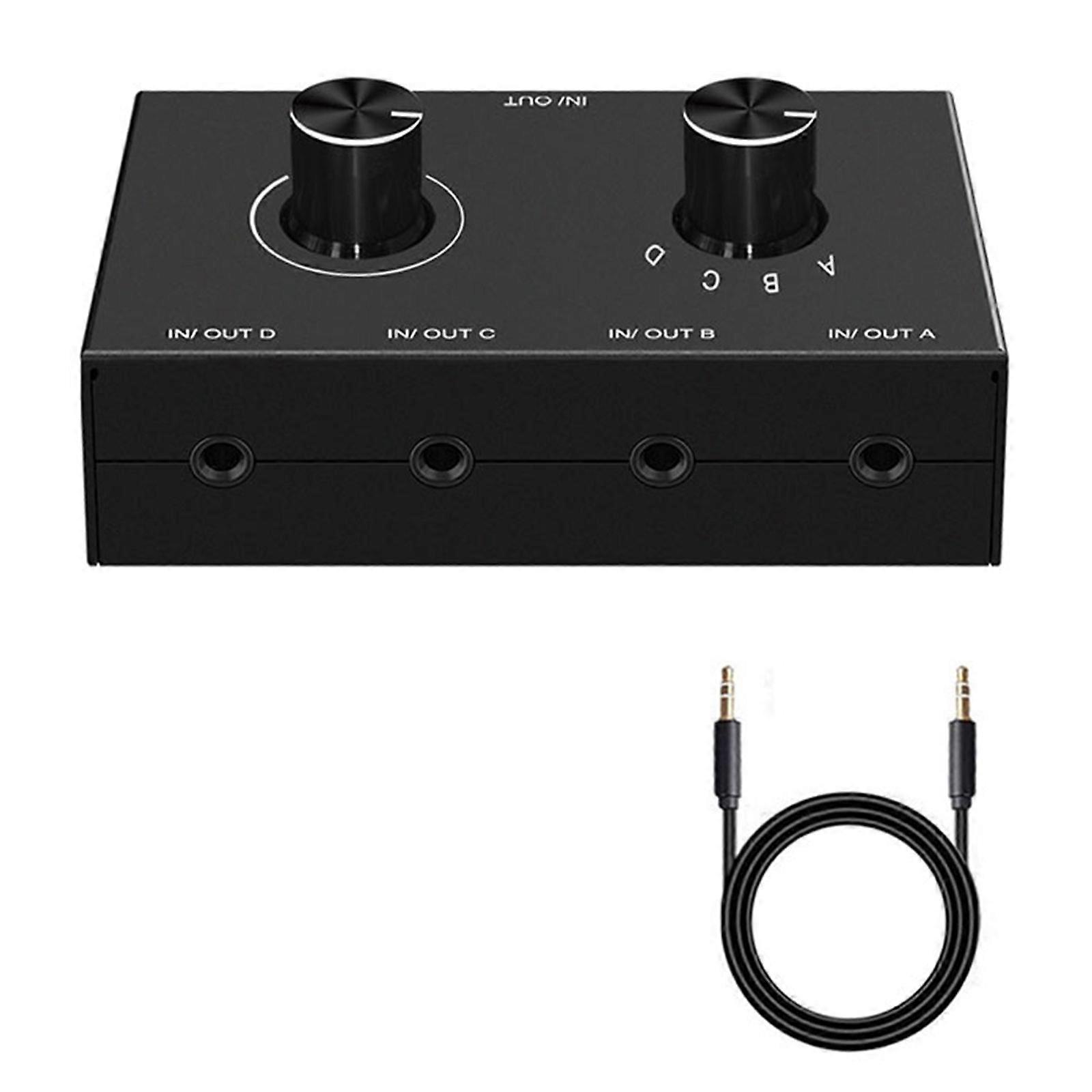 3.5mm Audio Switcher Switch Stereo Headphone Speaker Splitter Selector ...