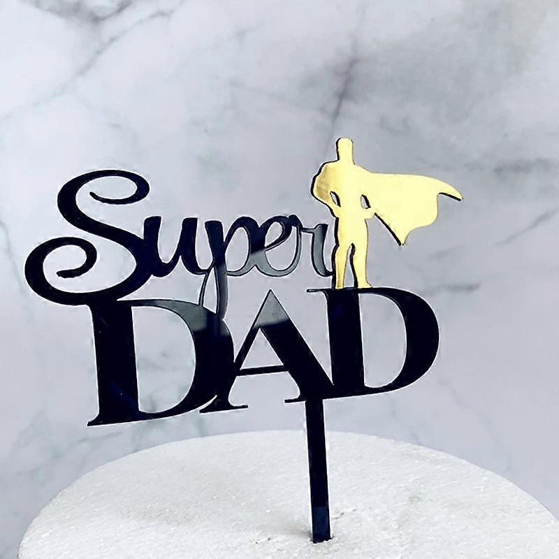 Nouveau Super Dad Acrylique Cake Topper Or Papa Père Anniversaire Cake ...
