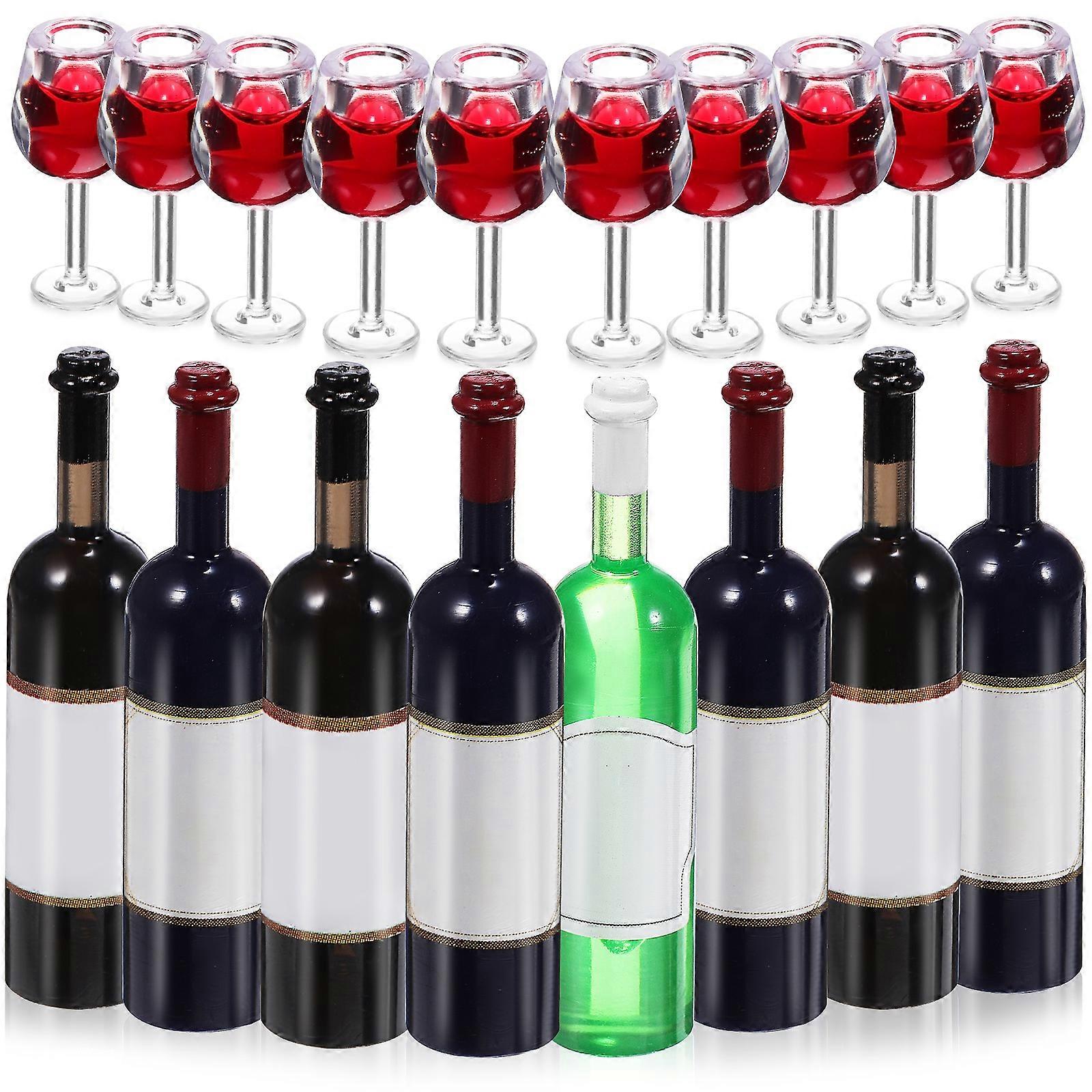 18Pcs/Set Mini Wine Glasses Doll House Miniature Red Wine Drink Cups ...