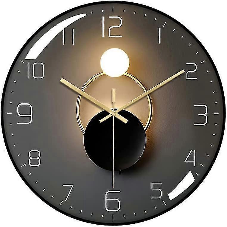 Modern Silent Wall Clock, 30cm Diameter Wall Clock, Round Digital ...