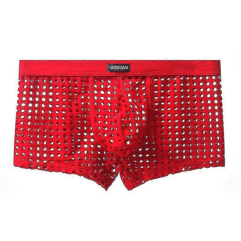 Mens Fishnet Underwear See Through Boxer Briefs Mesh Hollow Lingerie ...