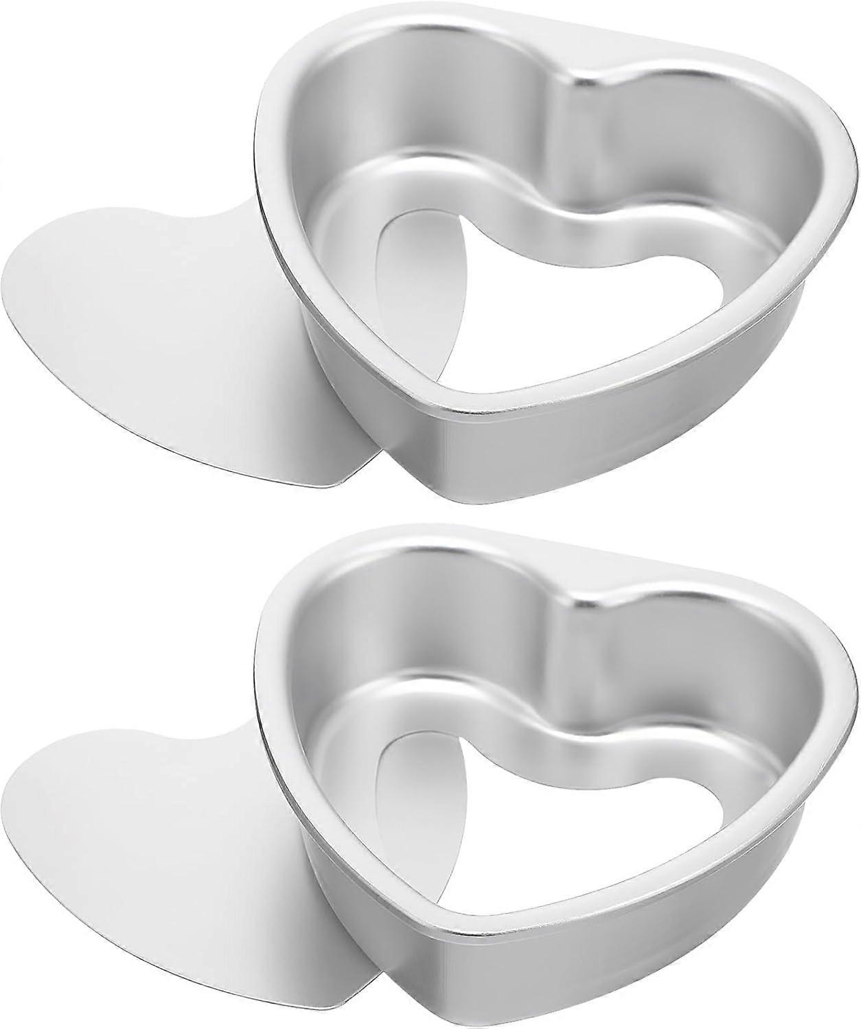 2Pcs 4 Inch Heart Shaped Cake Pans Aluminum for Valentine's Day,and Parties | Fruugo UK