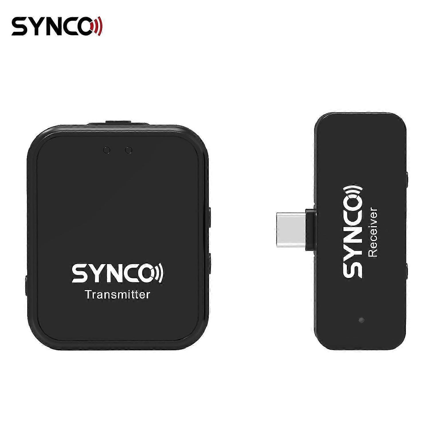SYNCO G1T 2.4G Wireless Microphone System with Clip-on Transmitter & Mini Type-C Receiver 150M ...