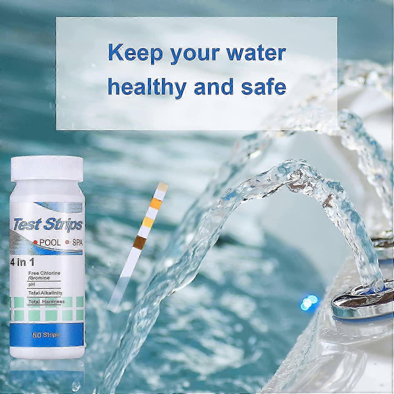 100 Count Hot Tub PH Test Strips, 4 in 1 Swimming Pool and Spa Test ...