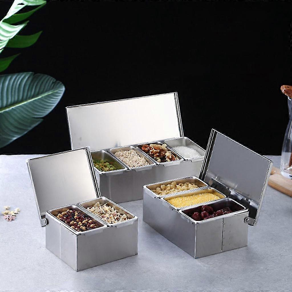 Stainless Steel Seasoning Box Restaurant Chef Seasoning Box with Lid ...