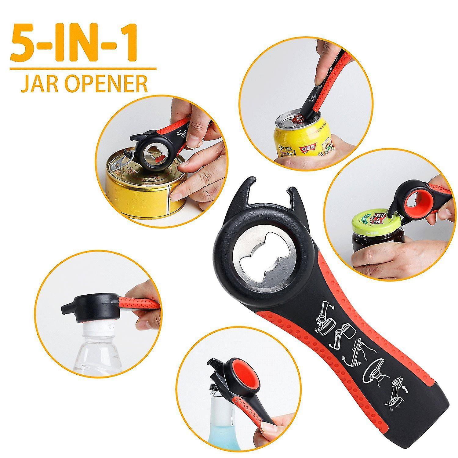 Jar Opener, 5 In 1 Multi Function Can Opener Bottle Opener Kit | Fruugo NL