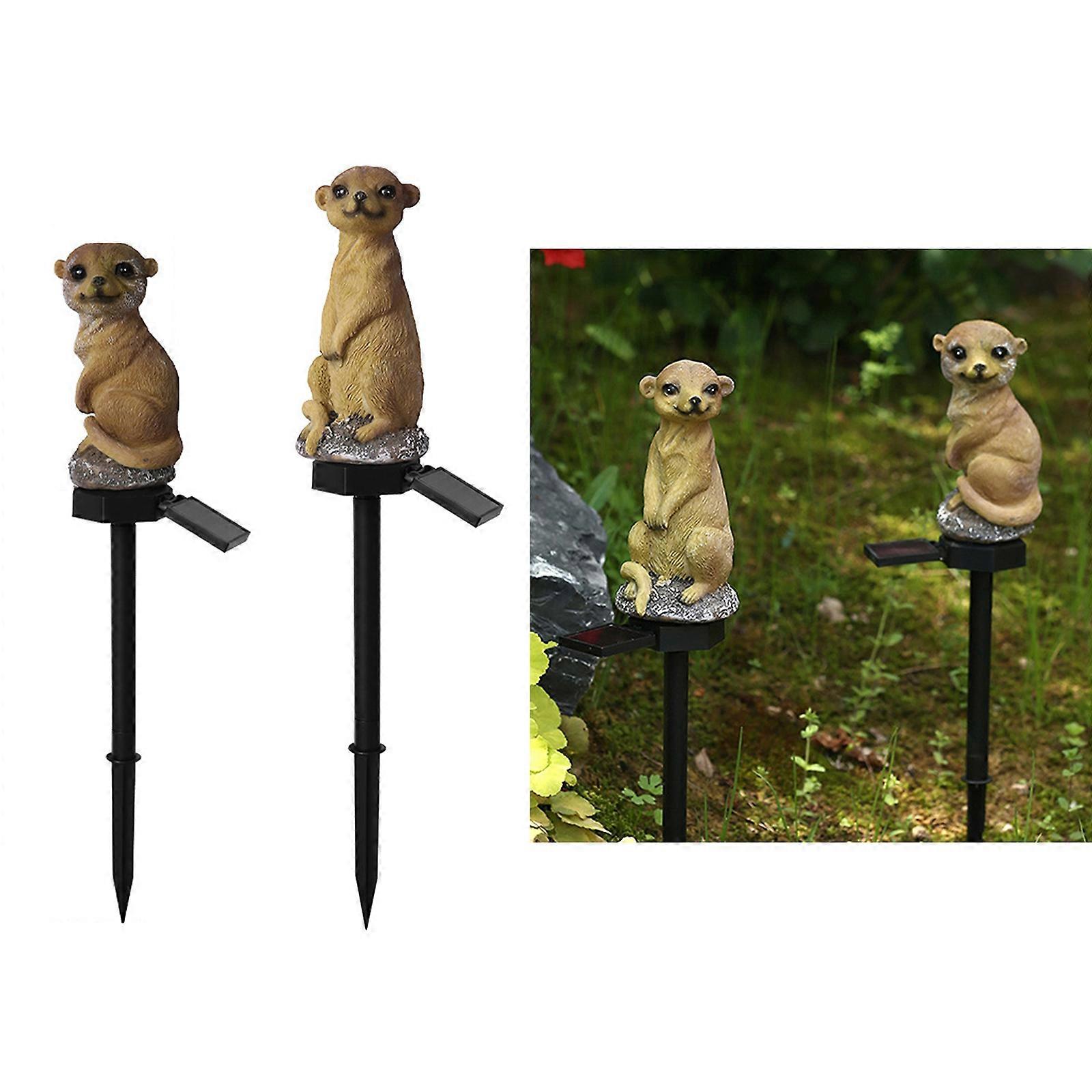 Garden Lamps Meerkats Garden Ornament Solar Powered Light Solar ...