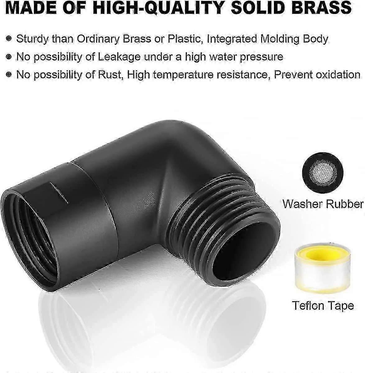 Hand Shower Elbow Adapter For 90 Degree Shower Arm Matte Black | Fruugo UK