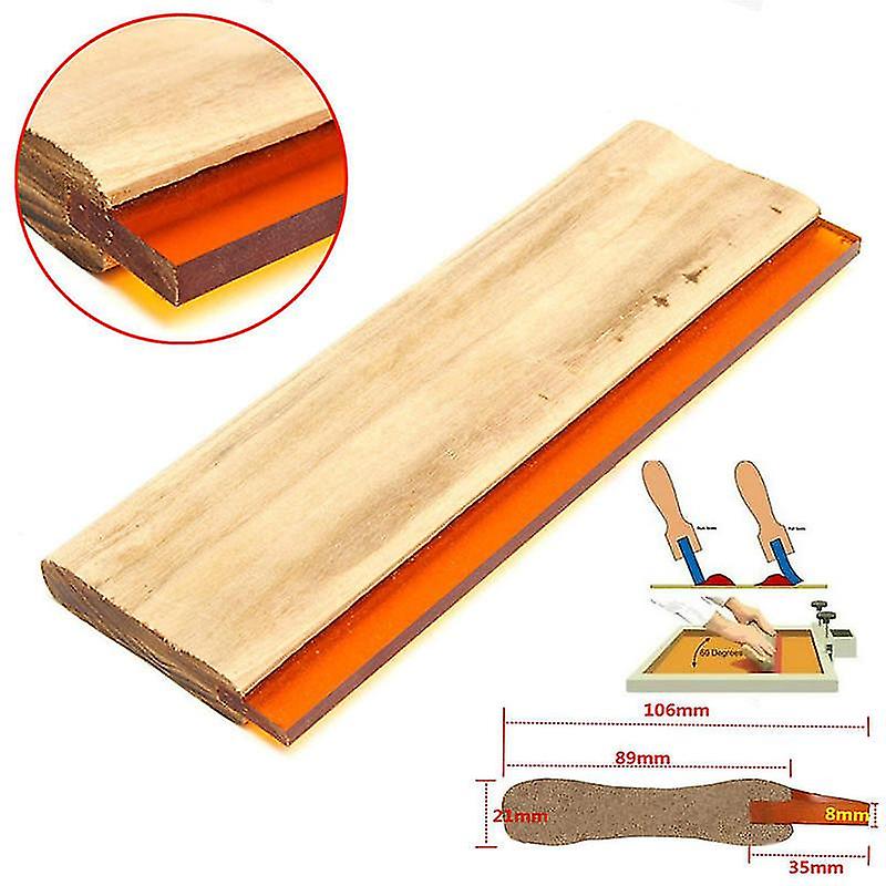 1x 35cm Flat Head Wood Handle Scraper Silk Screen Printing Squeegee ...