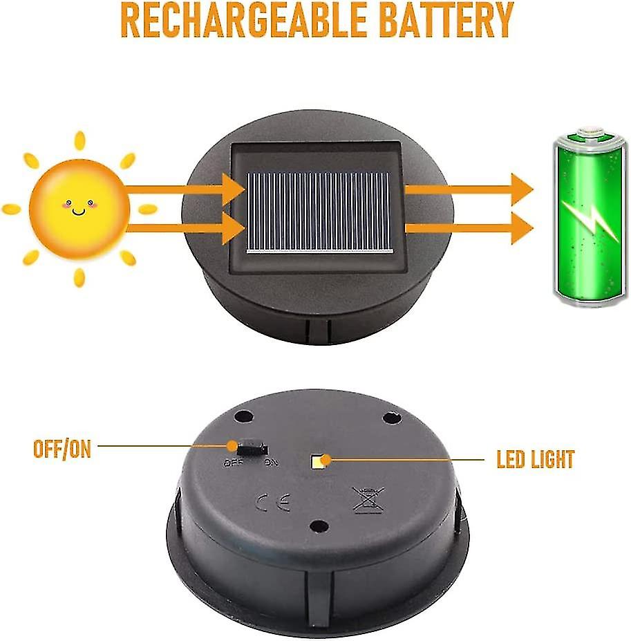 4 Pieces Replacement Solar Lights With Led Bulbs, Solar Top Lights ...