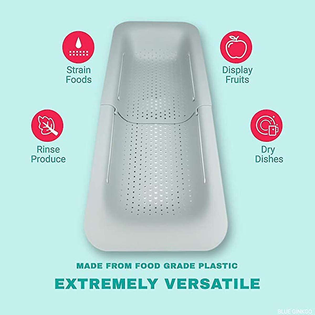 Sink Strainer Rack Multifunctional Kitchen Storage Rack Adjustable Sink ...