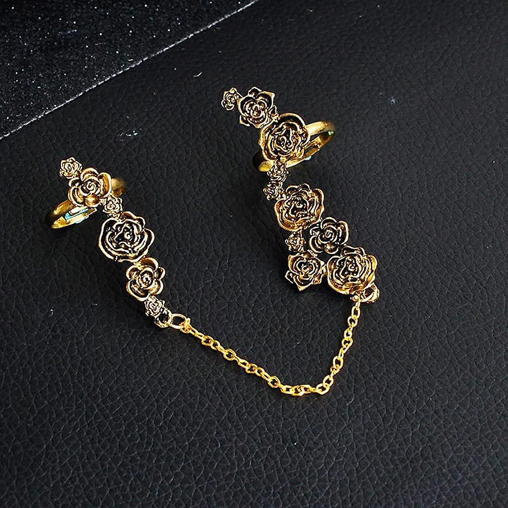 Vintage Knuckle Chain Rings Stackable Finger Rings Double Refers Rings ...