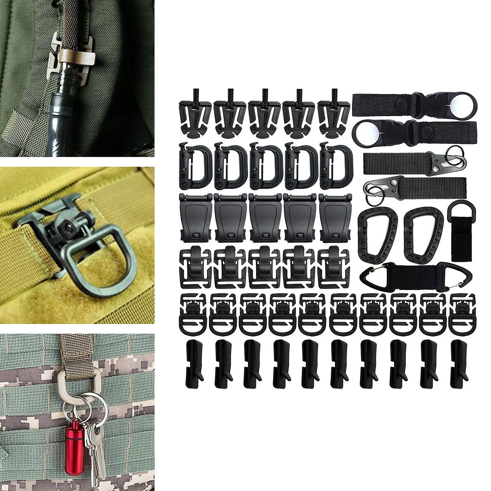 48Pcs Molle Attachments for Tactical Vest D Ring Clip Lock Outdoor ...