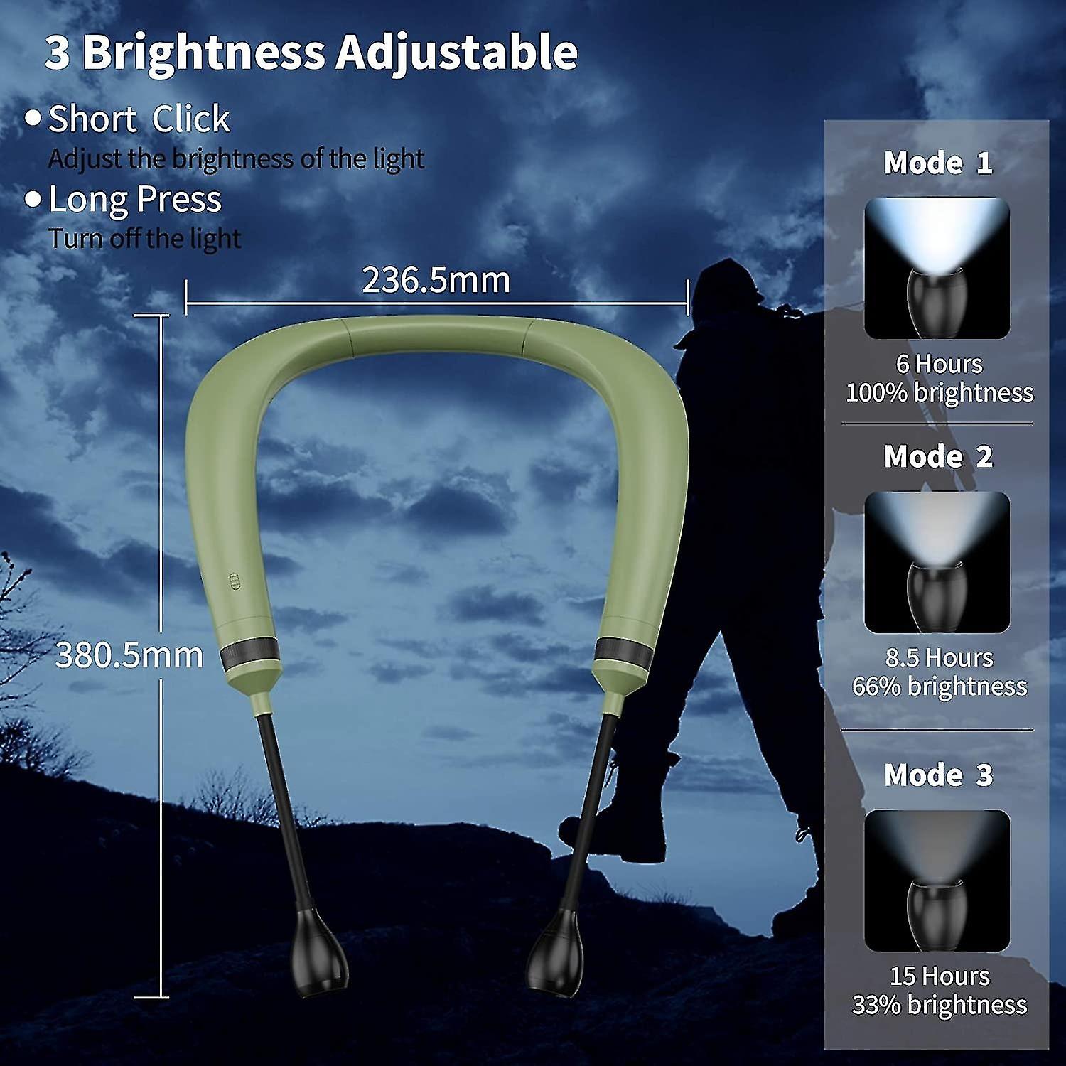 Neck lamp hands-free. Neck lamp 4000mah. 3 brightness levels. Bendable ...