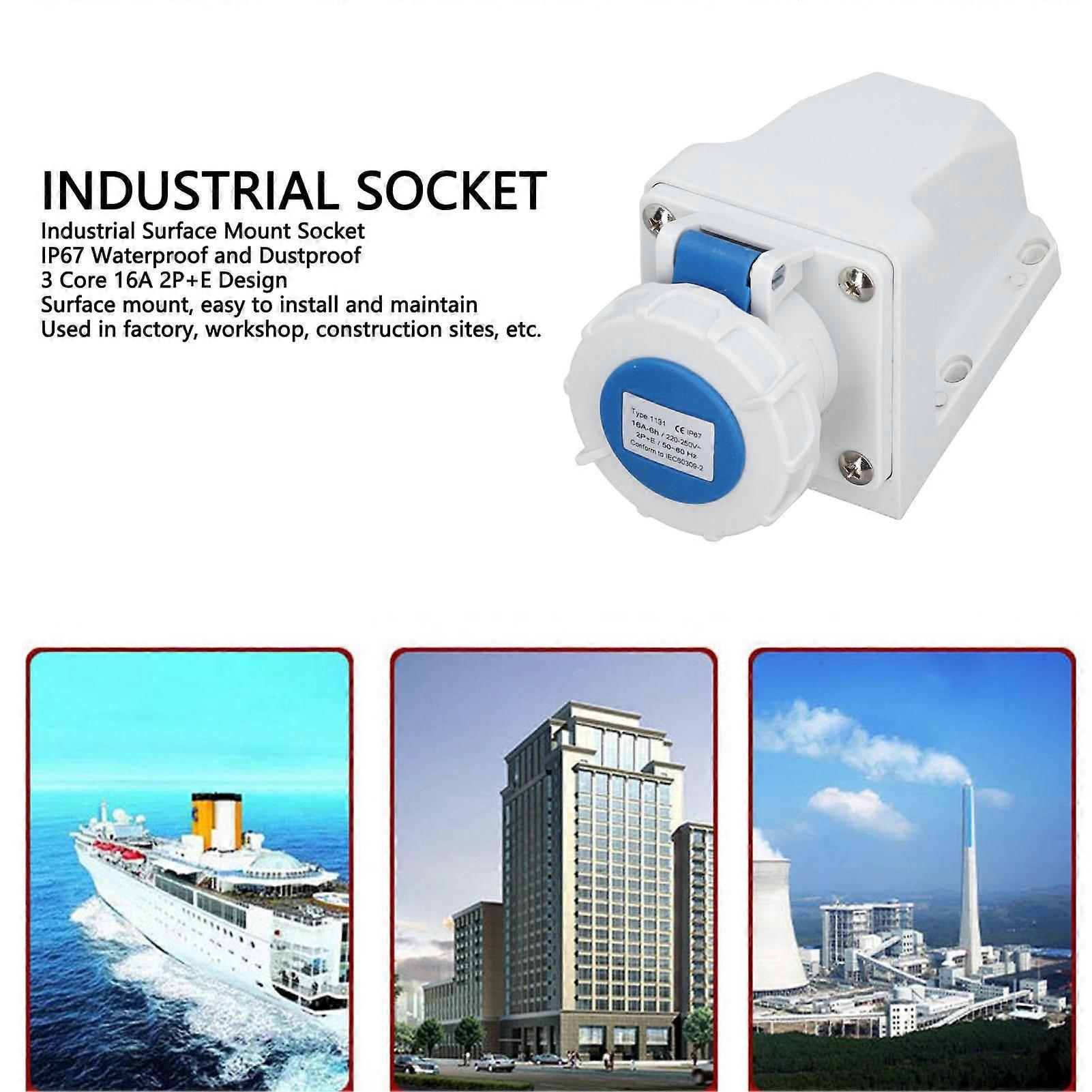 Industrial Power Connector IP67 Waterproof Dustproof 3 Core 16A 2P+E ...