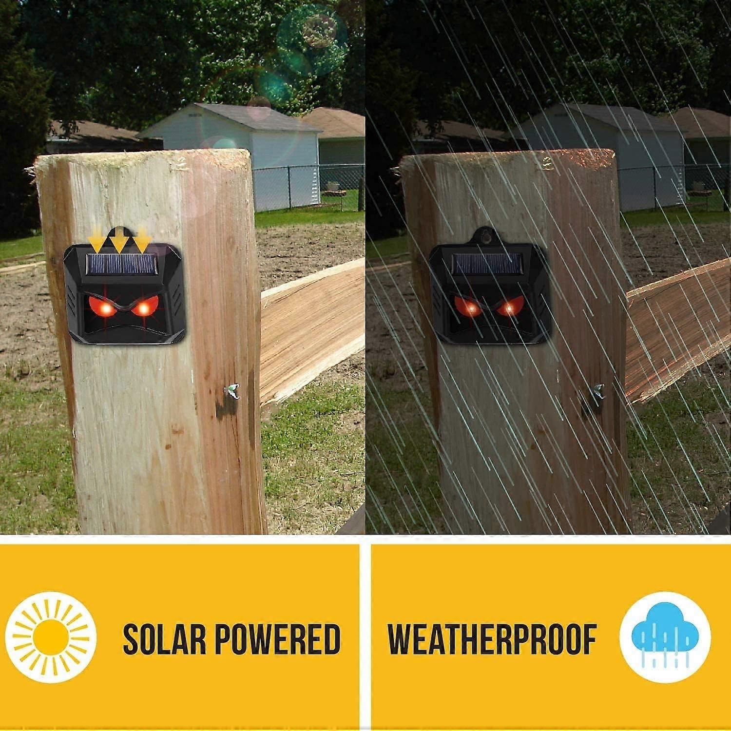 Solar bird repellent (black), predator control light - garden fox mos ...