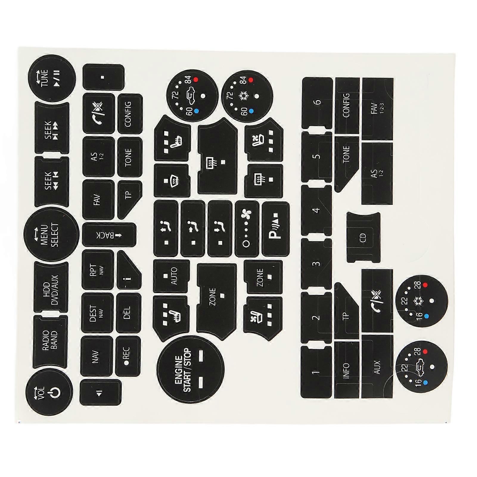 Car Interior Button Repair Decal Set Door Lock Button Decals Stickers ...