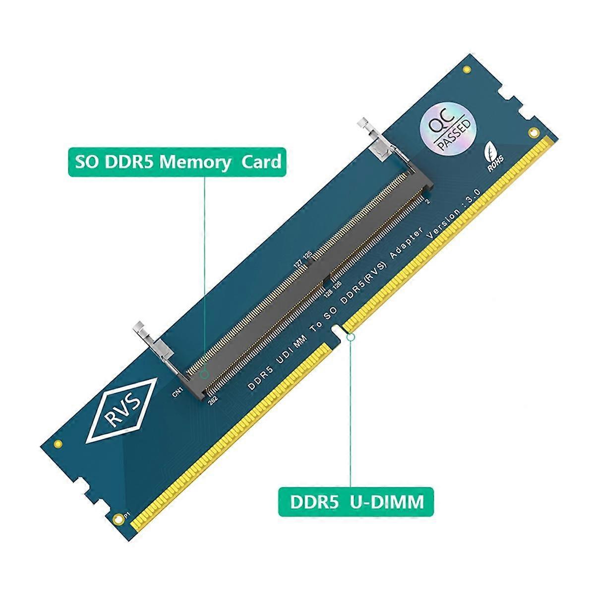 Laptop DDR5 RAM to SO DDR5 U-DIMM Desktop Adapter Card, Memory Tester ...
