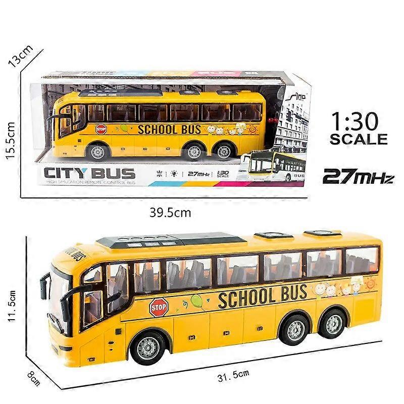 1/30 Kids Toy Rc Car Remote Control School Bus with Light Tour Bus 2.4G ...