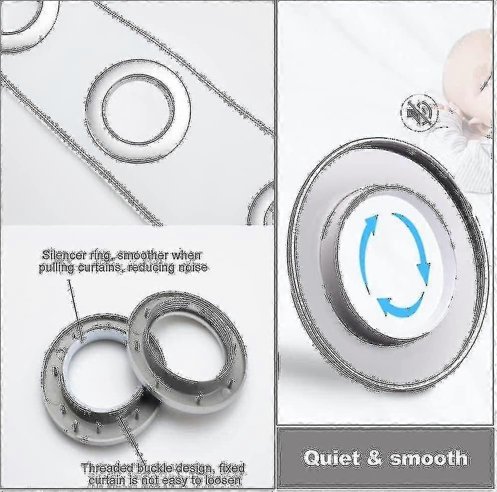 50 Pieces Plastic Curtain Rings Curtain Eyelet Rings 40mm Plastic Rings ...