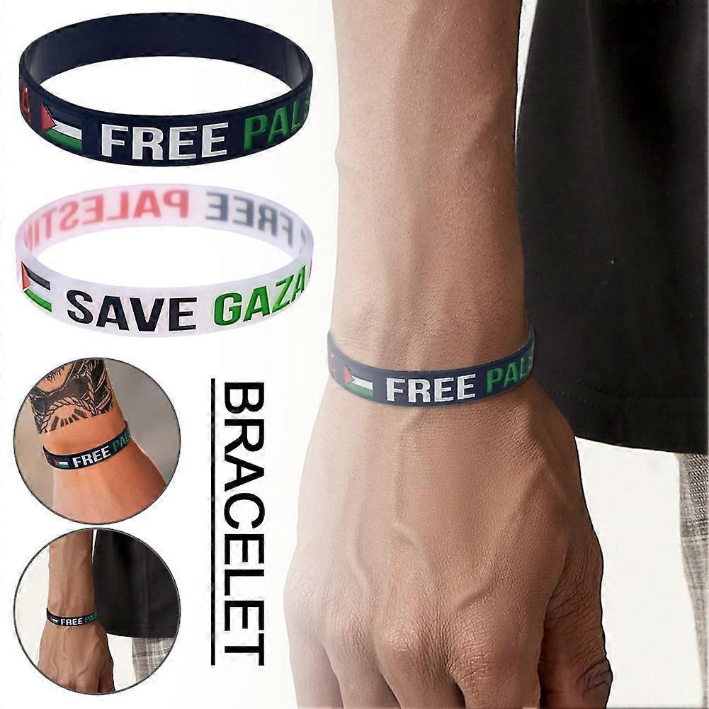 Free Palestine Silicone wrist band / bracelet Palestinian flag PLO Gaza ...