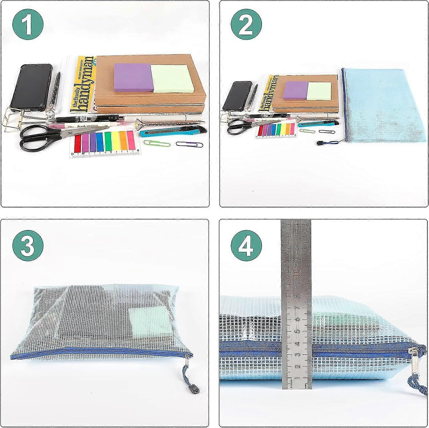 16pcs Mesh Zipper Pocket Document Bag, Zipper Pocket, Waterproof Zipper ...