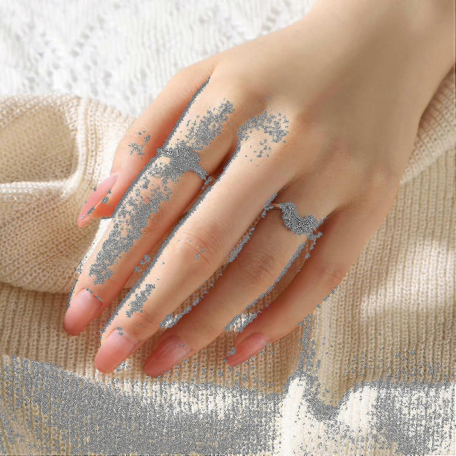 Celestial Sun And Moon Ring Set, Sparkling Sun Ring/blue Moon Ring With ...