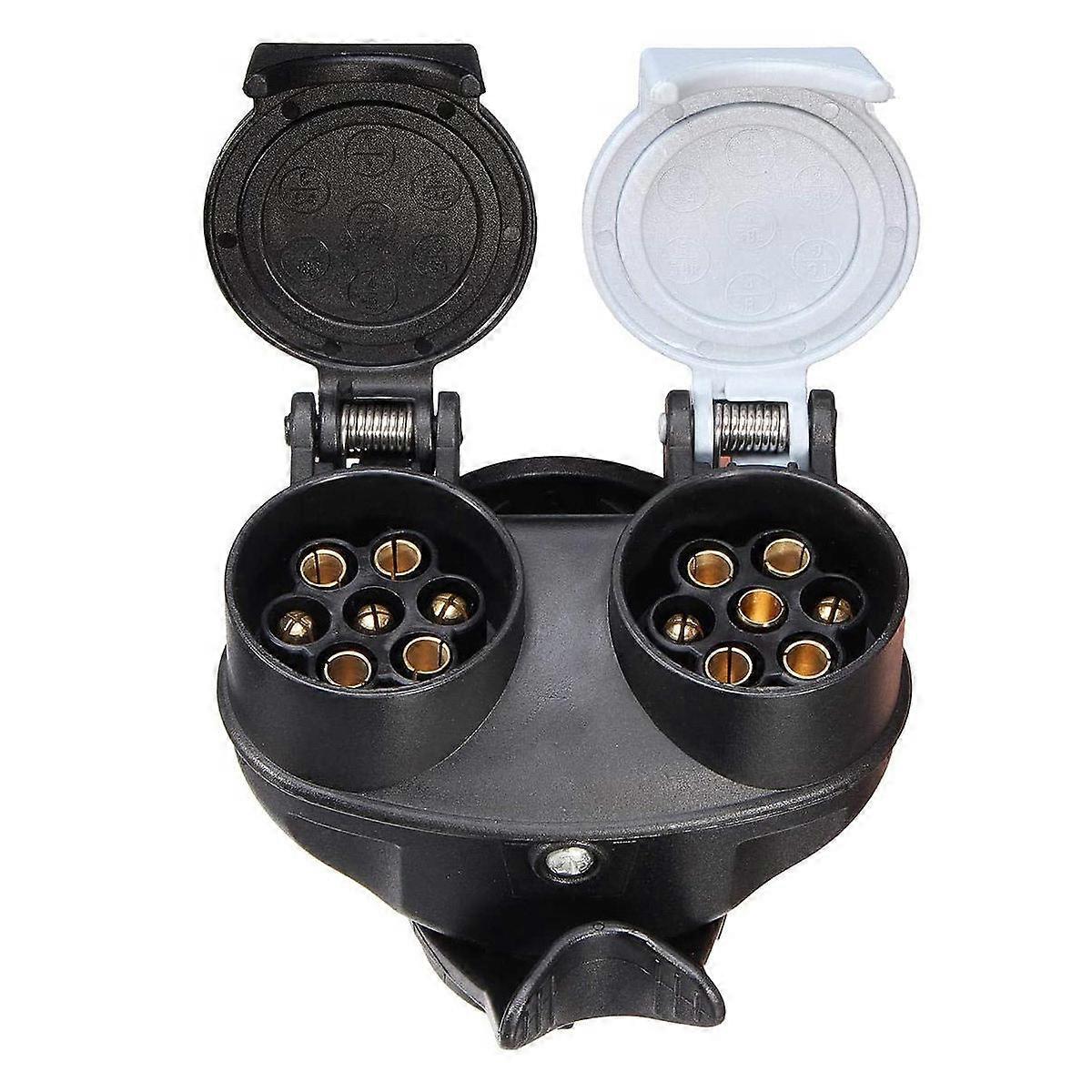 nice Trailer Socket 13 to 7 Pin 12N 12S Dual Adapter Converter European ...