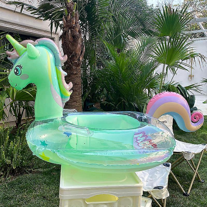 Inflatable Pool Float Baby Rainbow Sequined Unicorn Swim Ring for Kids ...