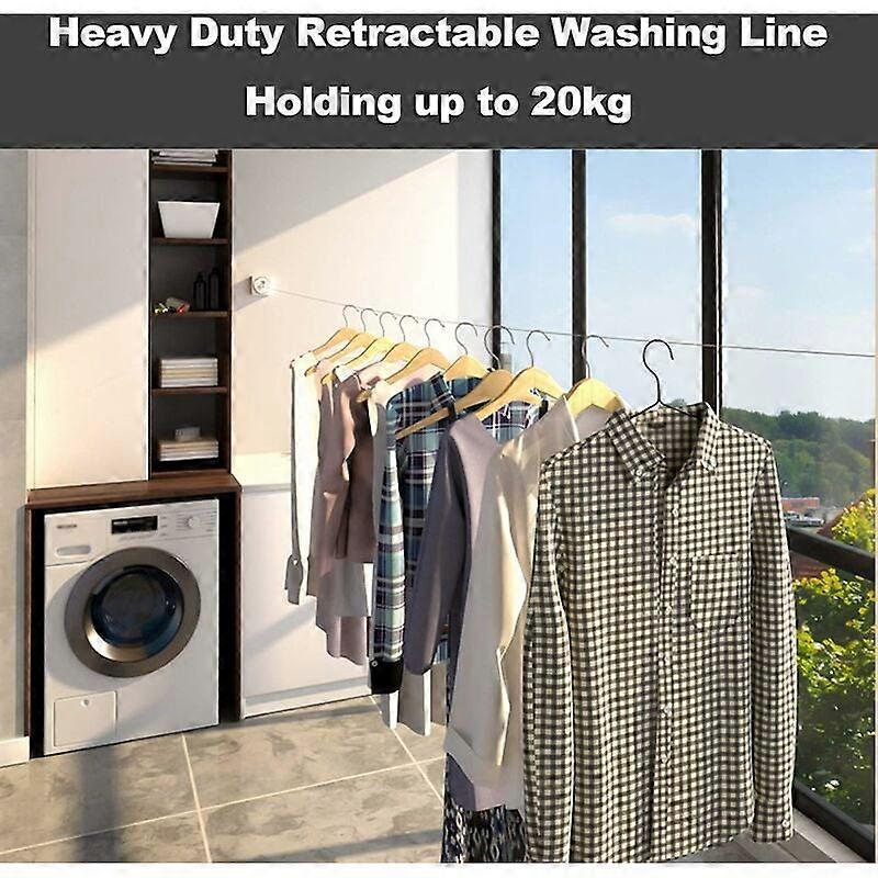 Retractable Clothesline Outdoor Expandable Clothes Line Wall Mounted ...