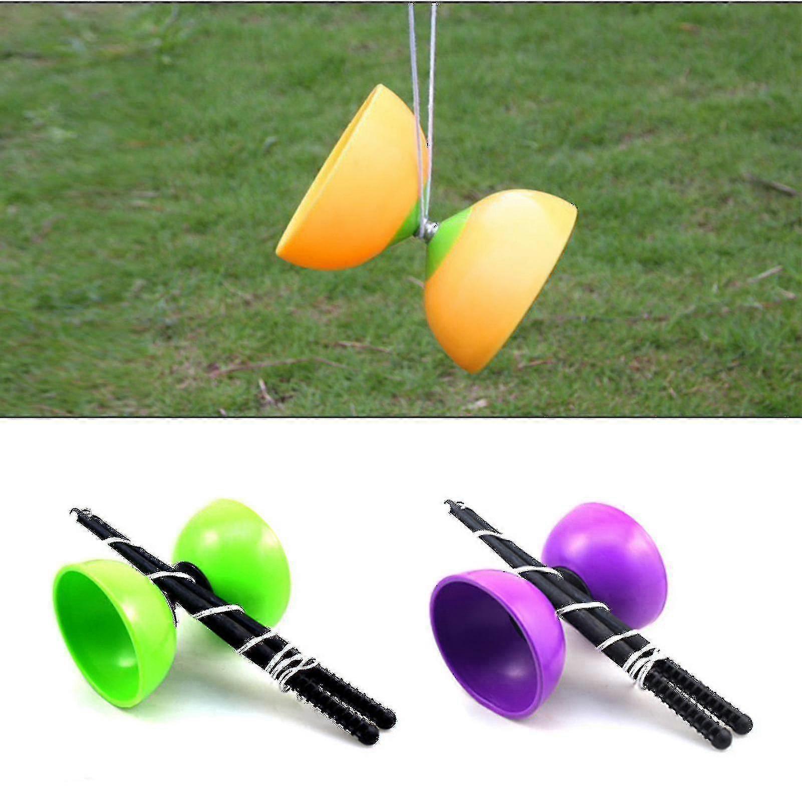 Juggling Diabolo Funny 3 Bearing Clutch Metal Sticks Chinese Yoyo ...
