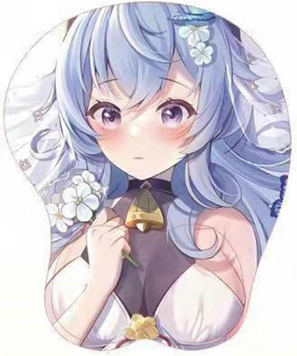 Genshin Impact Figure Ganyu Ergonomic Mouse Pad with Wrist Support Gel ...