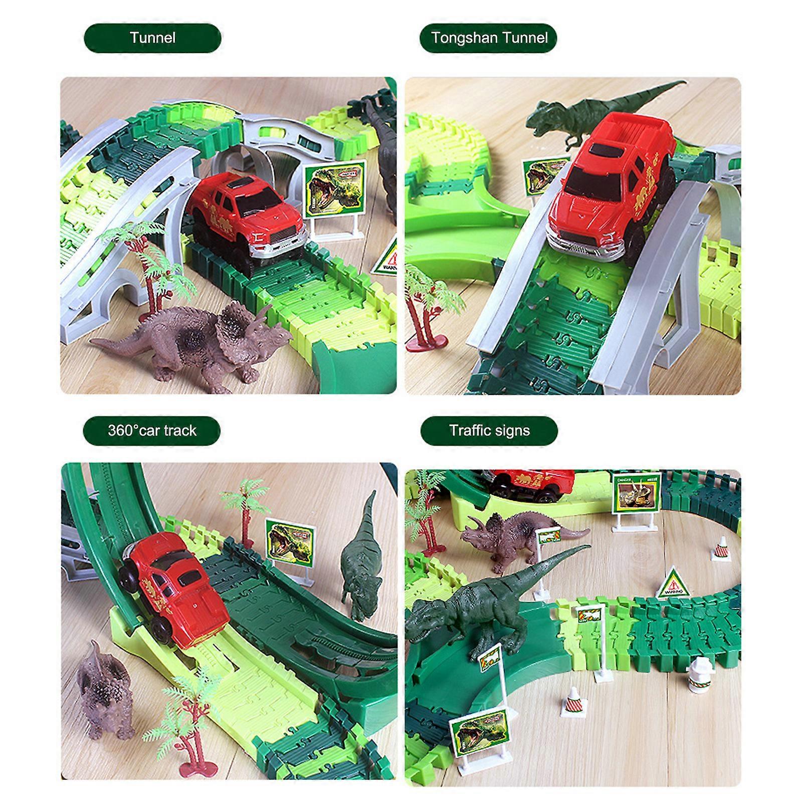 Dinosaur Toy Track Set For Children Flexible Train Tracks To Create A ...