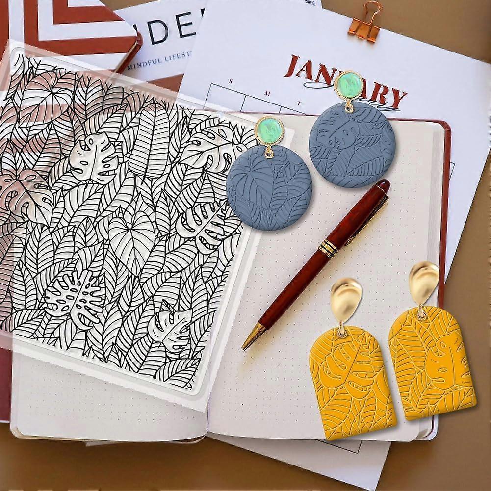 Polymer Clay Texture Sheets Leaves Silicone Texture Stamp Sheets Clay ...