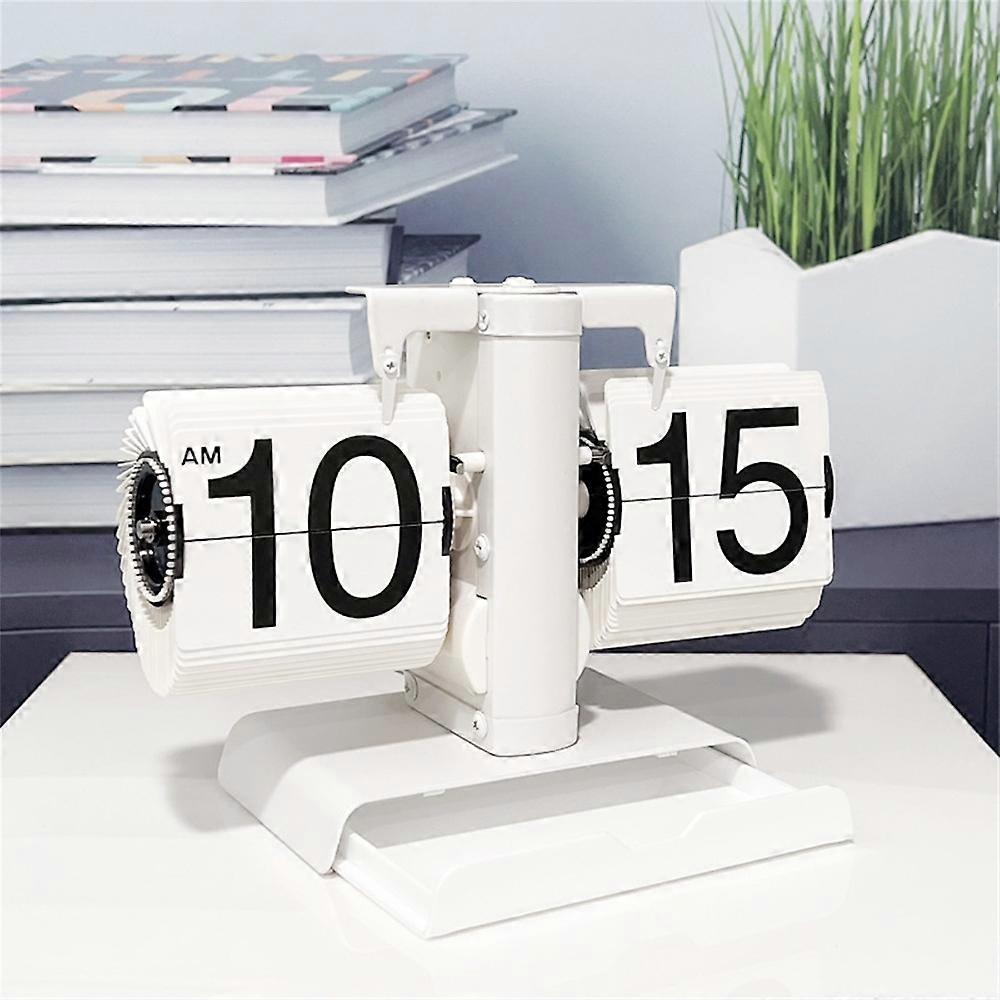 Vintage Auto Flip Clock with Drawer Mechanical Balance Flip Desk Clock ...