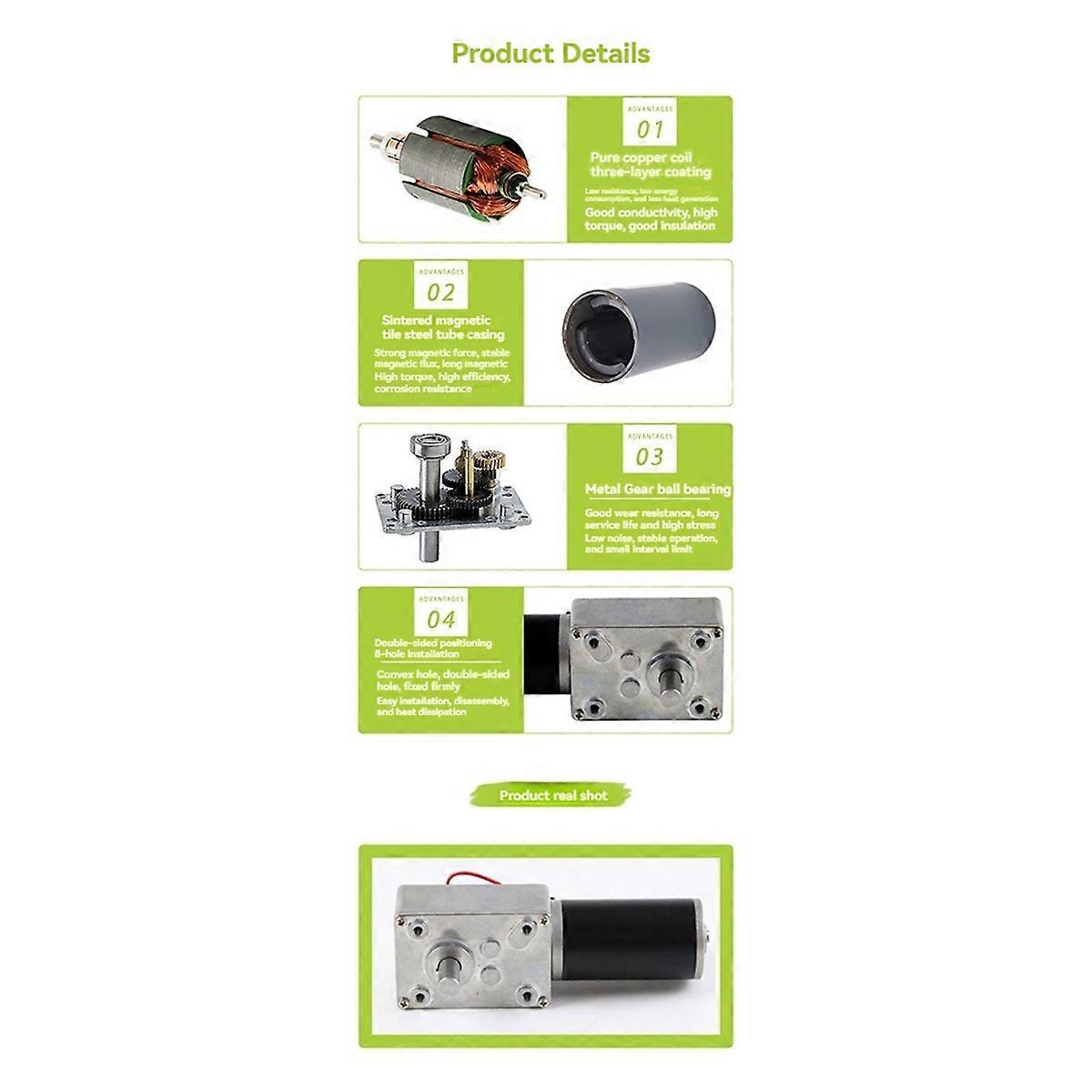 5840-31ZY Turbo Worm Encoder Micro-DC Reduction Motor Self Locking ...