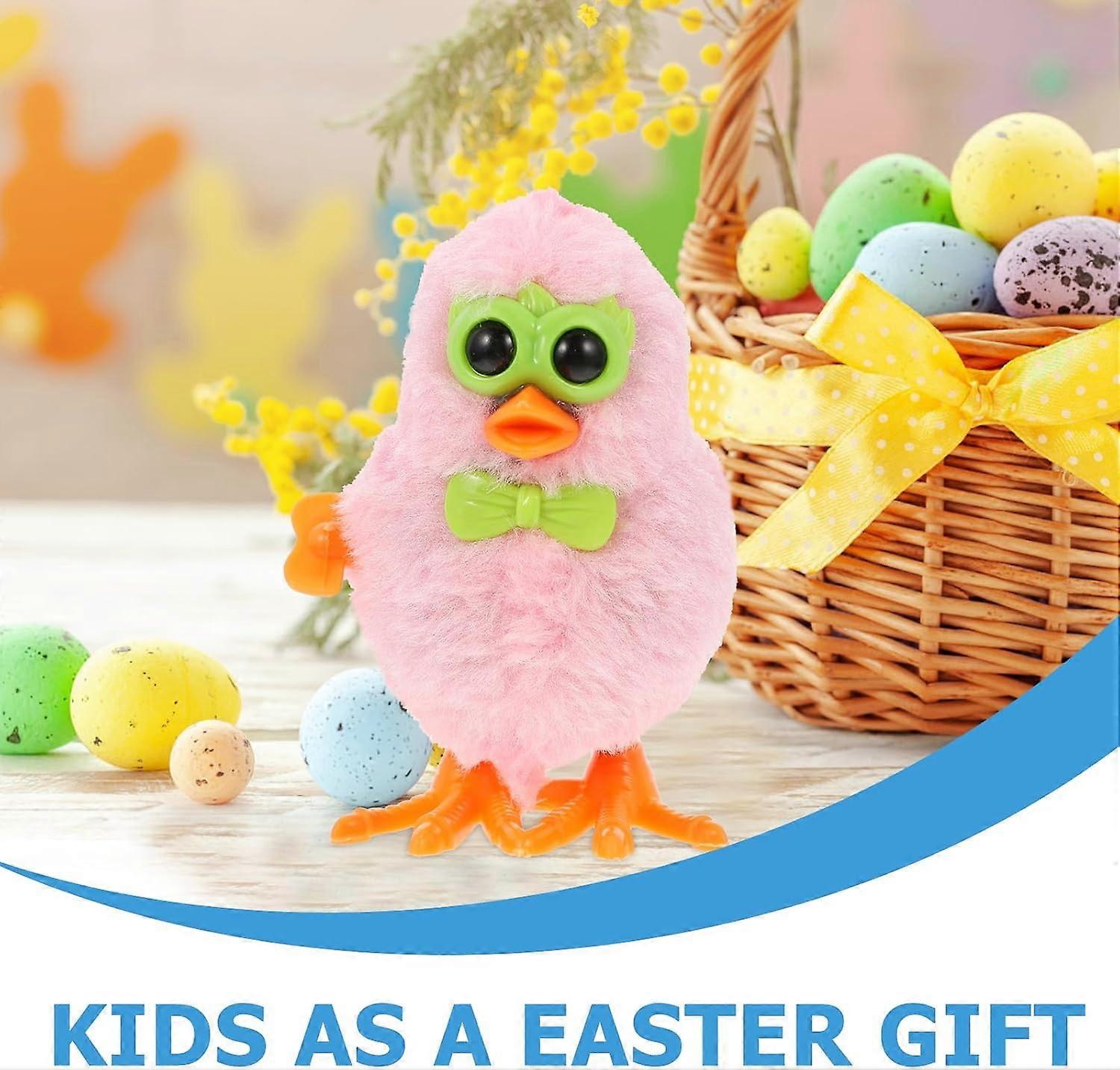 6pcs Wind Up Chicken Easter: Plastic Easter Plush Chicken Small Easter ...