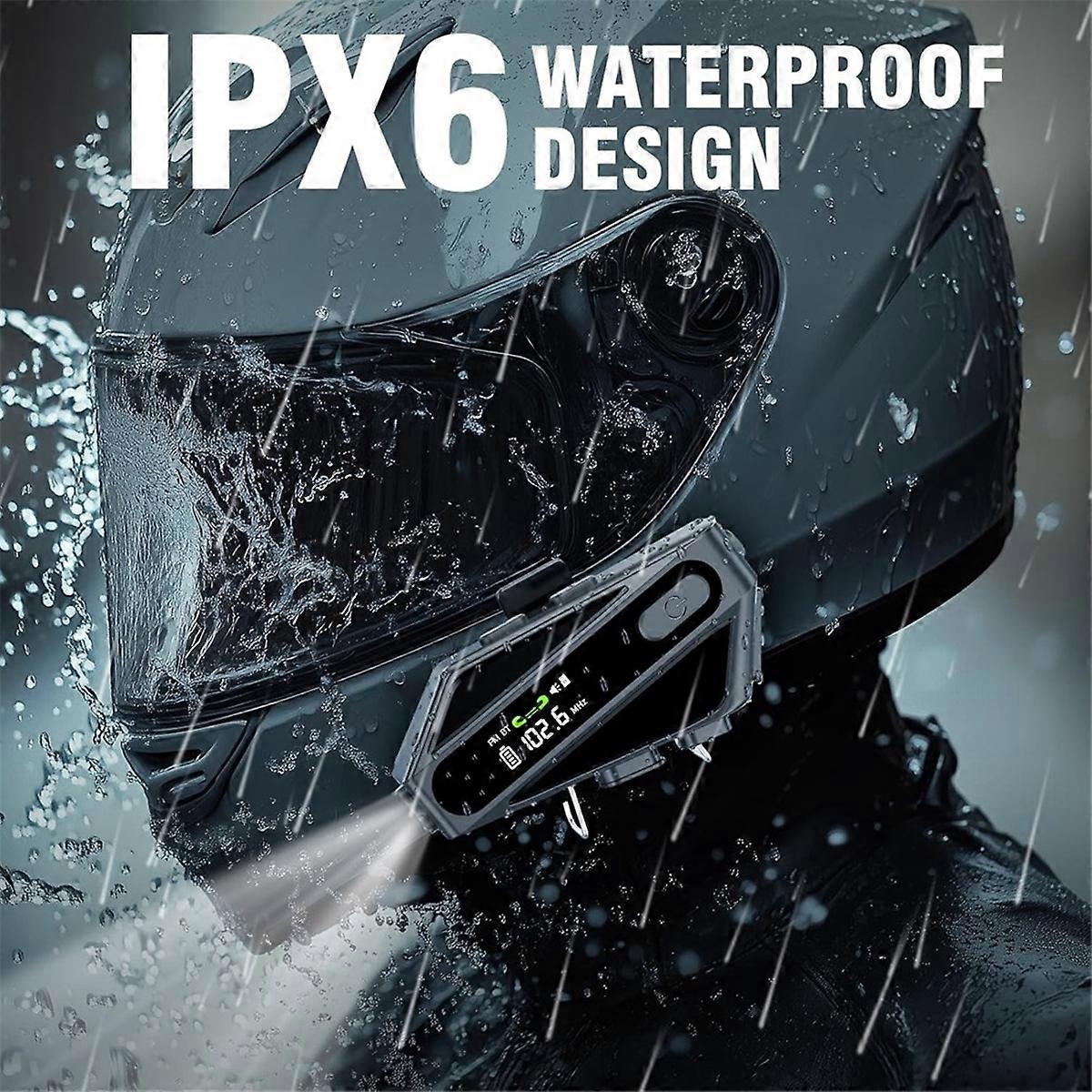 Motorcycle Helmet Bluetooth Headset with 2 Type Mics, Intercom/Hands ...