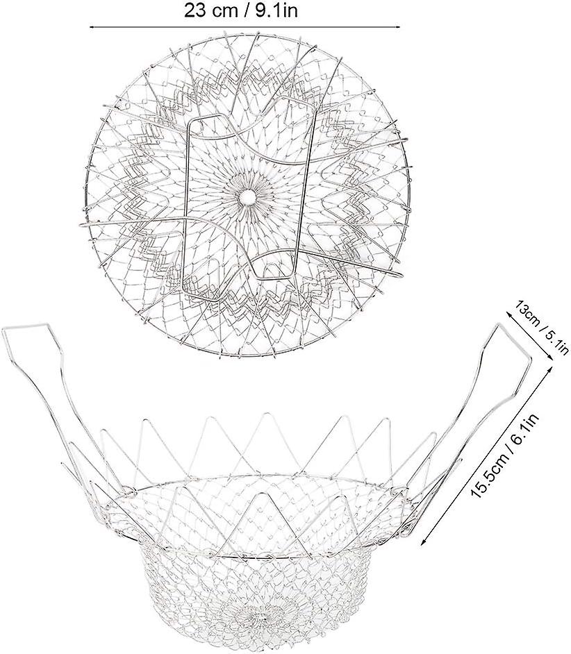 Frying Baskets, Collapsible Steam Rinse Fry Baskets Stainless Steel Fry ...