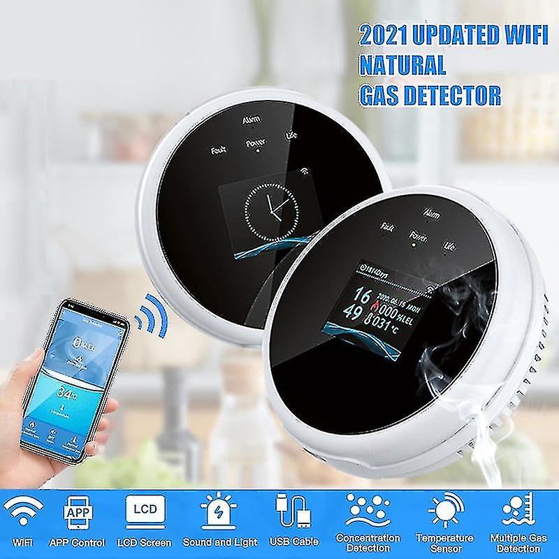 Smart Gas Leak Detector Tuya Wifi Smart Natural Gas Alarm Sensor Led ...