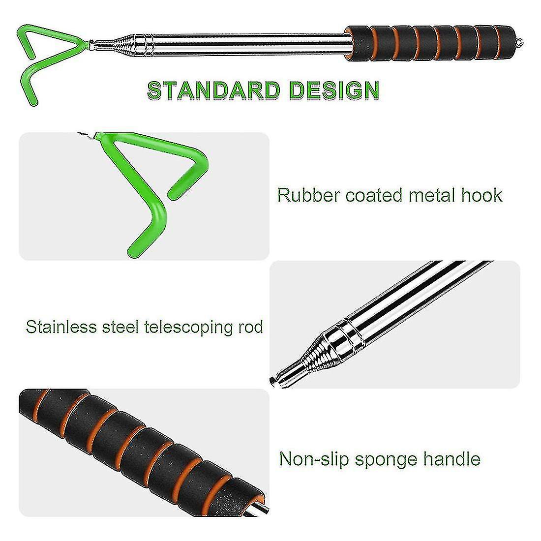 Disc Golf Retriever Telescoping Disc Golf Grabber Durable Stainless ...