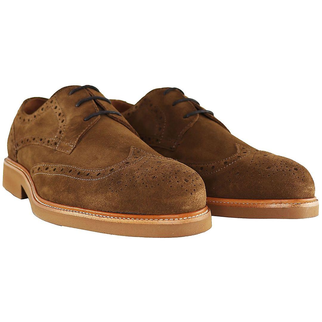 Hackett Chino Brogue Lace-Up Beige Suede Leather Mens Shoes HMS20801 ...