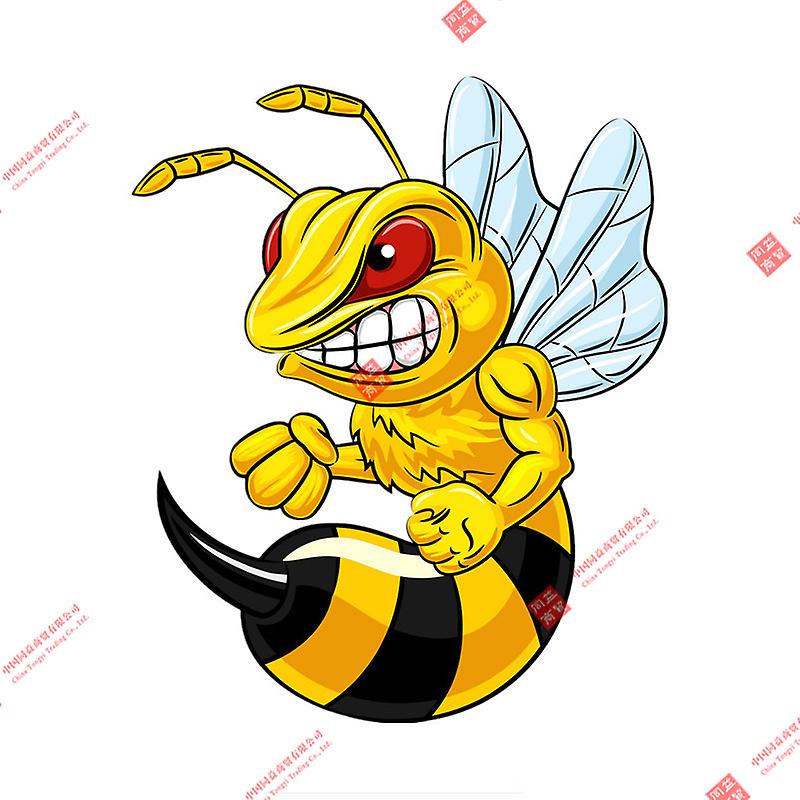 High Quality Cartoon Strong Angry Bee Bumblebee Helmet Sticker ...