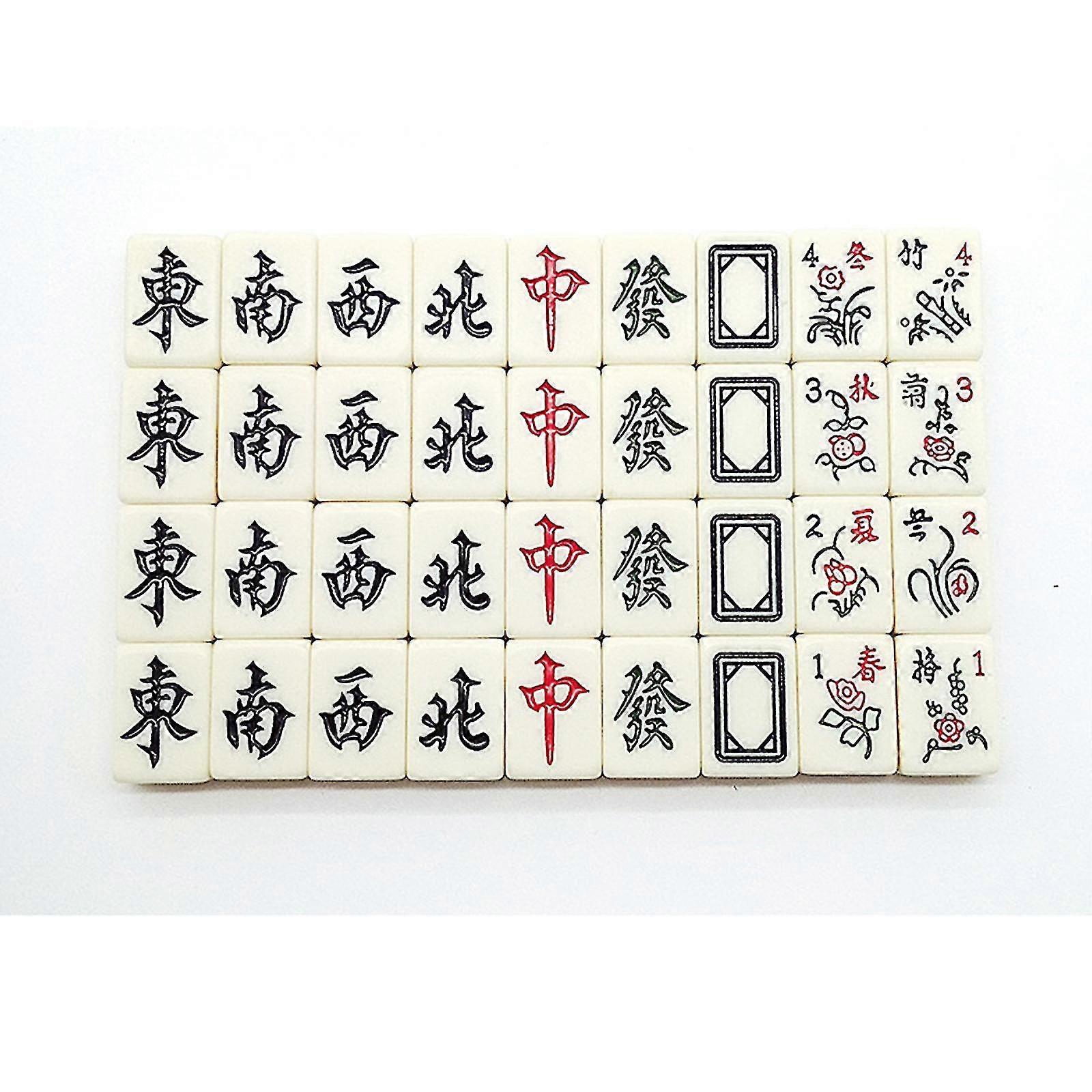 Vintage Mahjong Rare 144 Tiles Mah-jong Set Bamboo Piece W/ English ...