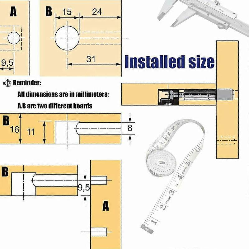 TRIP 40 Set Cam Connector 15mm Furniture Cabinet Panel Connection ...