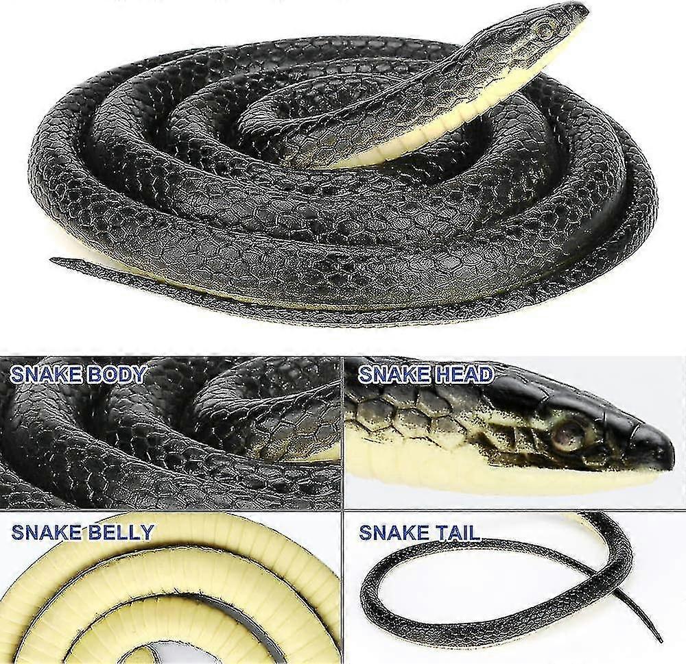 Large Rubber Snake, Realistic Rubber Scary Snake Toy, Fake Large Black ...