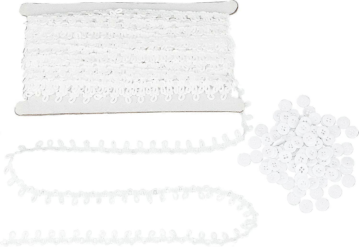 20 Yards Gimp Braid Trim Buttonhole Trim Fringe Lace White Braid Trim ...