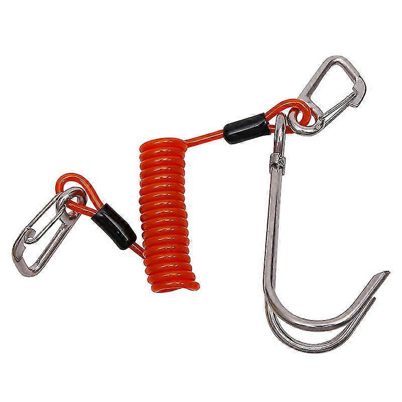 Diving Hook, Stainless Steel Reef Hook Spiral Coil Lanyard Unisex Adult ...